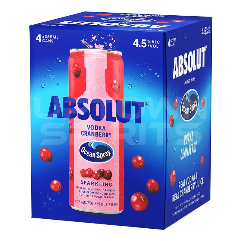 ABSOLUT OCEAN SPRAY VODKA CRANBERRY 4PK – Banks Wines & Spirits