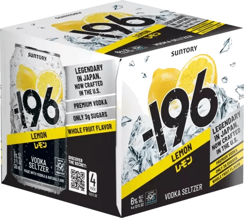 SUNTORY -196 LEMON VODKA SELTZER 4PK – Banks Wines & Spirits